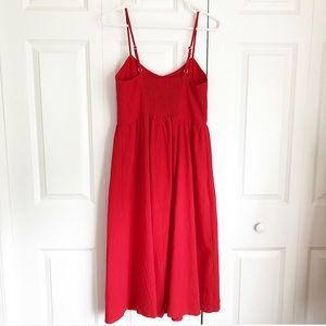 Dresses | New Red Button Down Midi Dress With Pockets | Poshmark